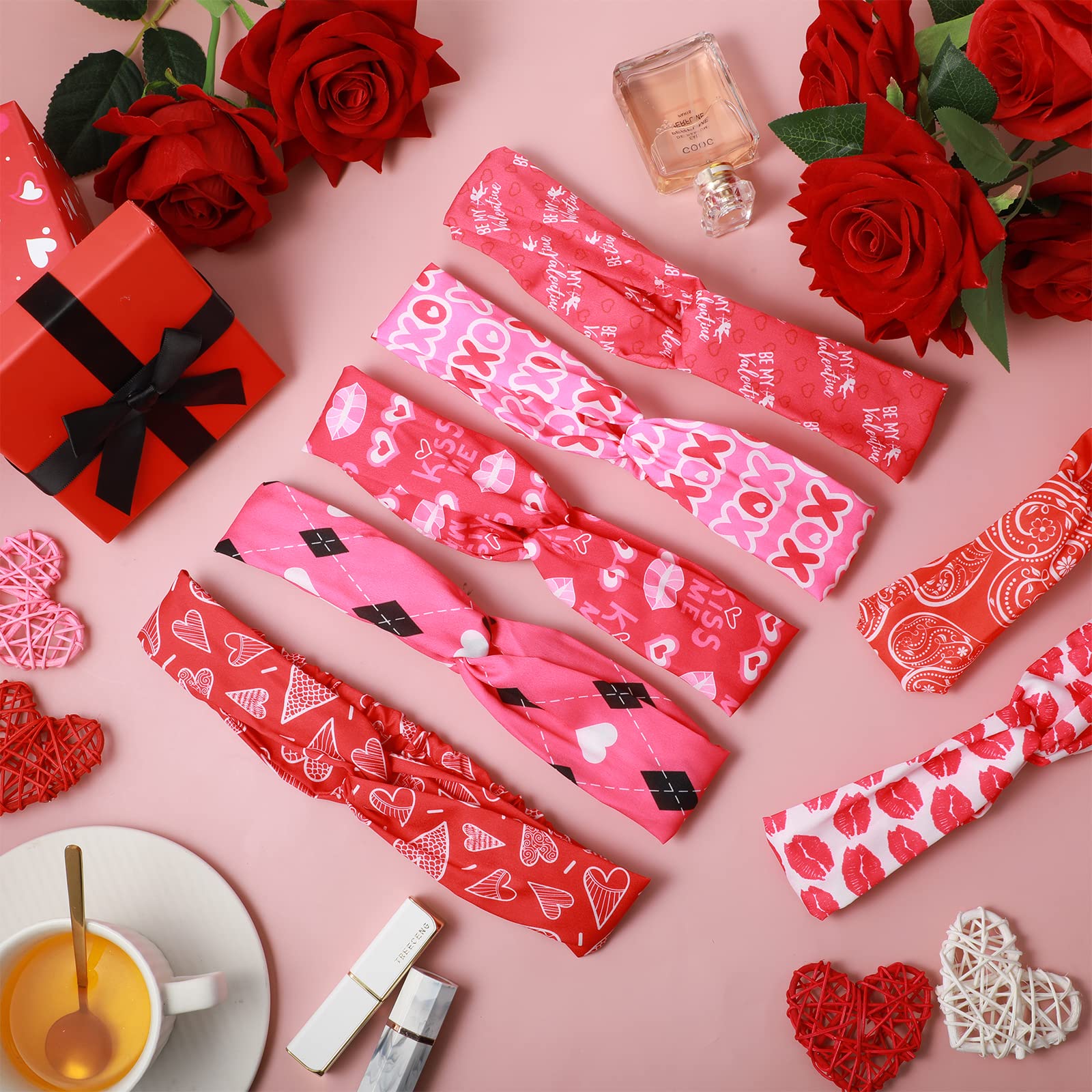 Jutom 12 Pieces Valentine's Day Headbands for Women Elastic St. Patrick's Day Non Slip Hair Accessories Bulk(Shamrock Pattern)
