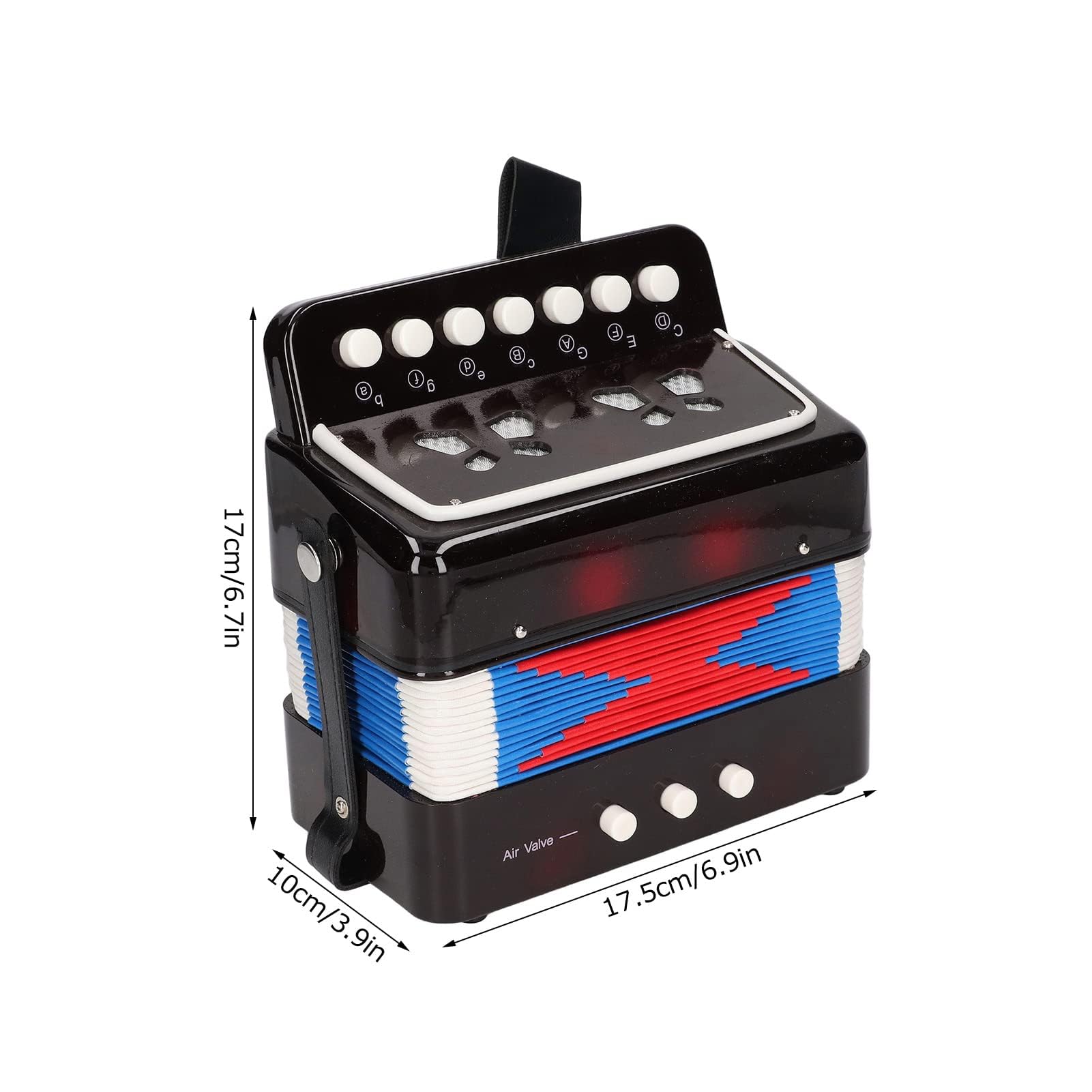 Kids Accordion, 10 Keys Solos Ensemble Children Musical Instrument Educational Toy for Gift (Black)