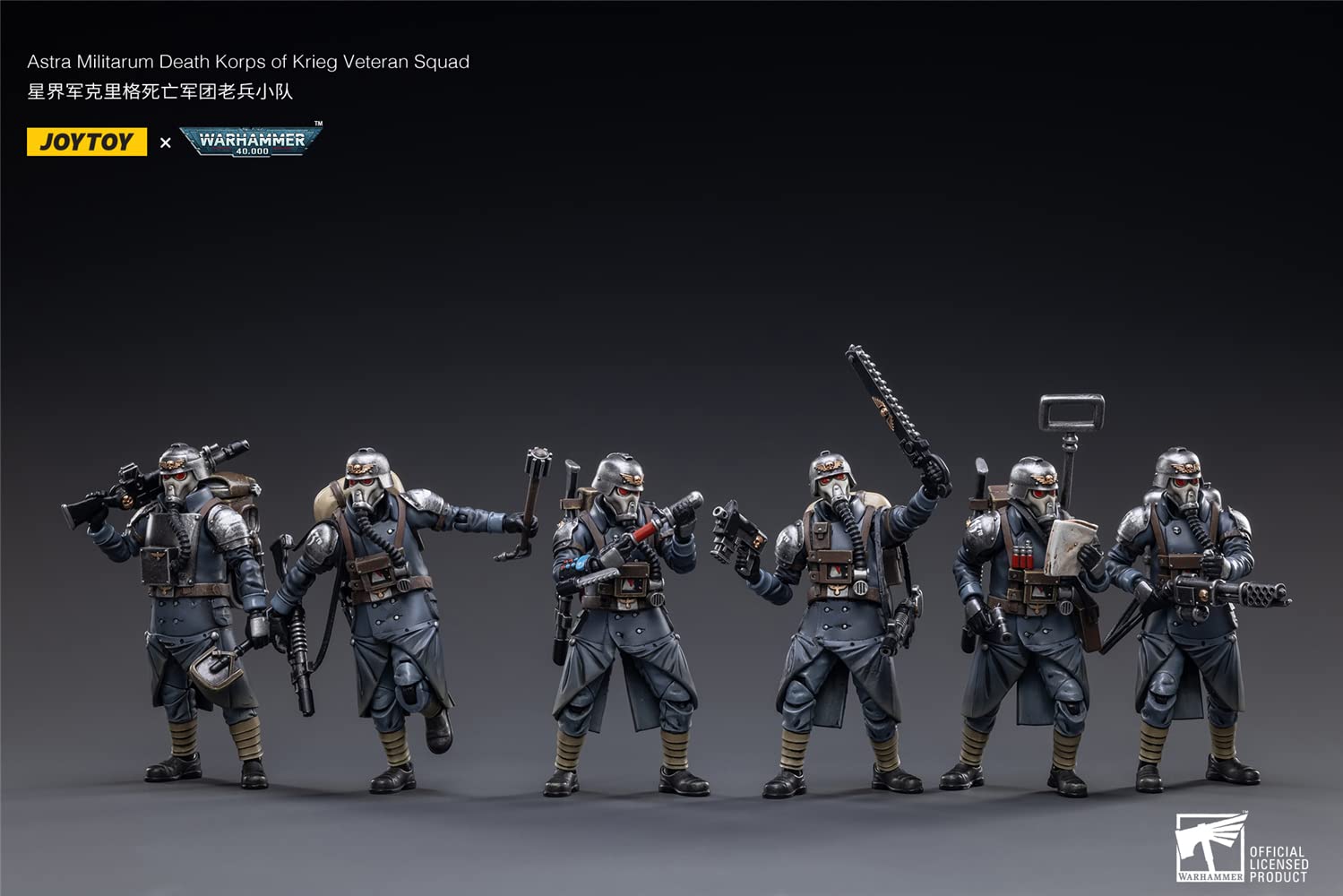 HiPlay JoyToy × Warhammer 40K Officially Licensed 1/18 Scale Science-Fiction Action Figures Full Set Series -Death Korps of Krieg Veteran Squad Sergeant