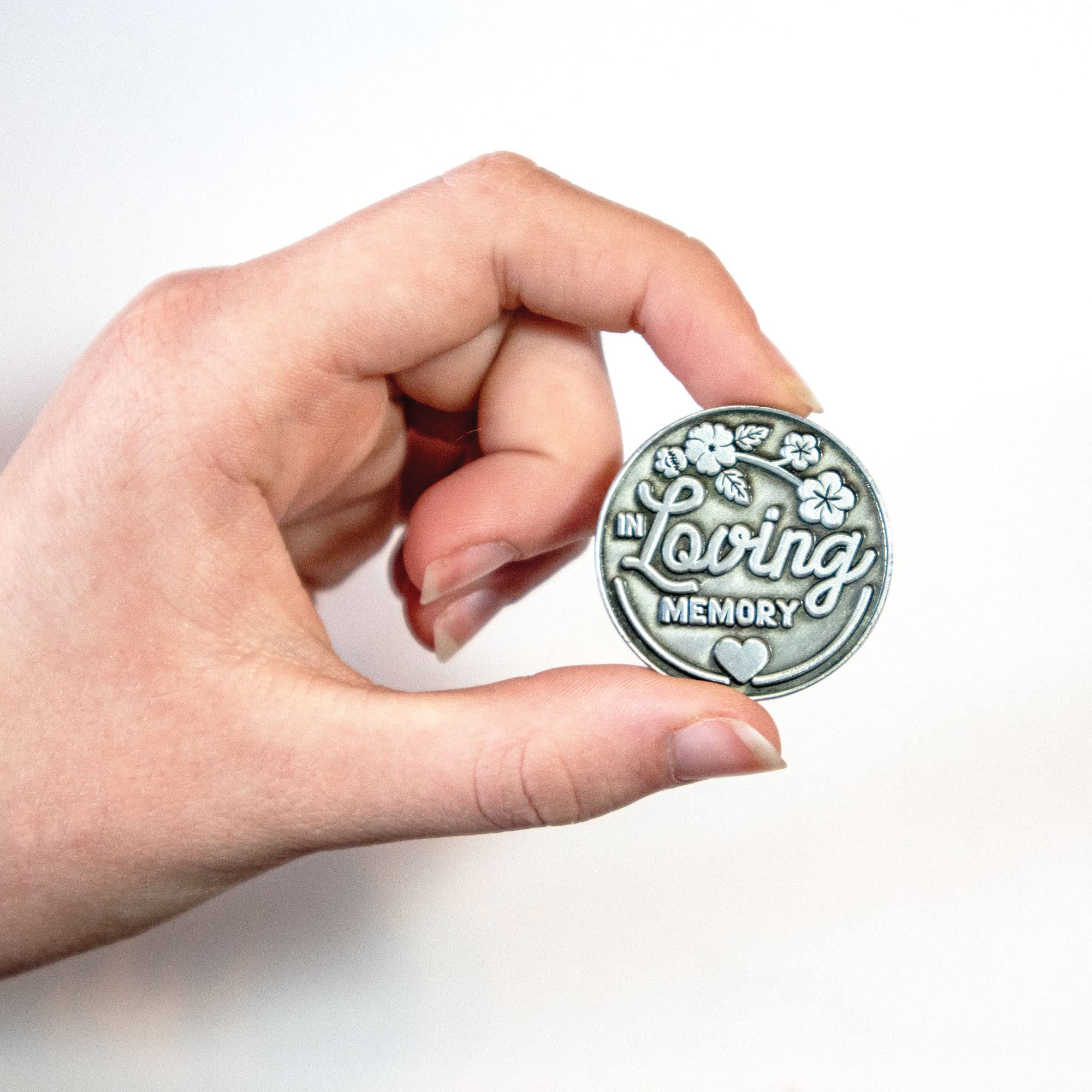 in Loving Memory Memorial Gift, Bereavement Love Expression Coin, Pocket Sympathy Worry Stone Coin for Grieving & Remembrance, EDC Reminder Coin, Never Forgotten Token of Encouragement