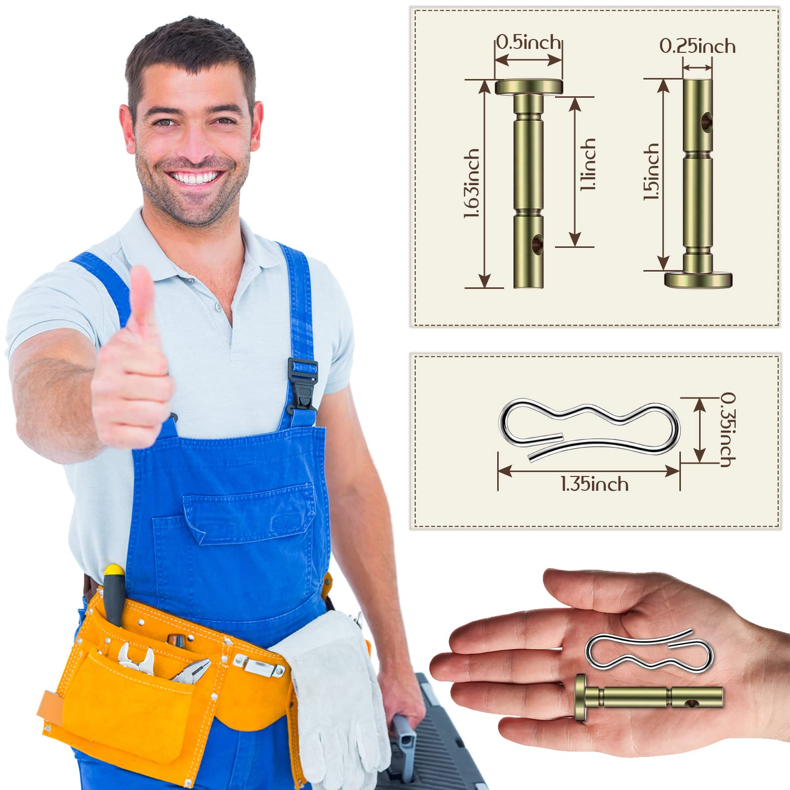 Lasnten Shear Pin and Cotter Pin Kit Snow Blower Shear Pin 738-04124A and 714-04040 for Snow Blower (30)