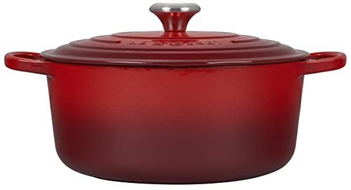 Le Creuset Enameled Cast Iron Signature Round Dutch Oven, 7.25 qt., Cerise