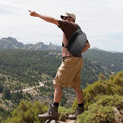 JILUDI Hard Shell Carrying Case Compatible with Oculus Quest VR Gaming Headset and Touch Controllers Accessories,Crossbody Shoulder Chest Backpack Suitable for Travel and Home Storage- Black