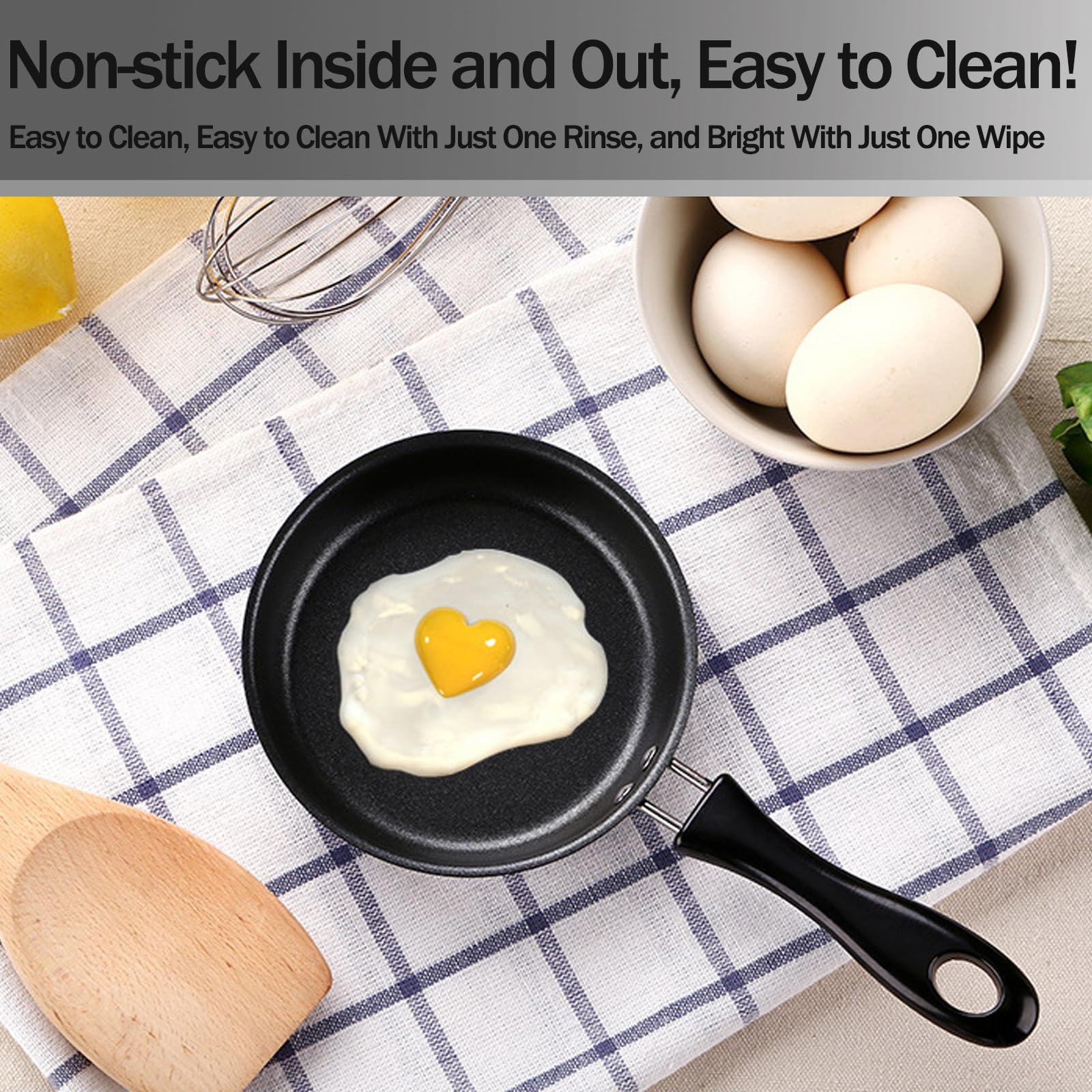 LHGWAT Home Kitchen Small Frying Pan, Small Frying Pan With Nonstick Coating Induction Stove Non-stick Frying Pan Portable Frying Pan With Handle Suitable for Stove Gas Induction Cooker
