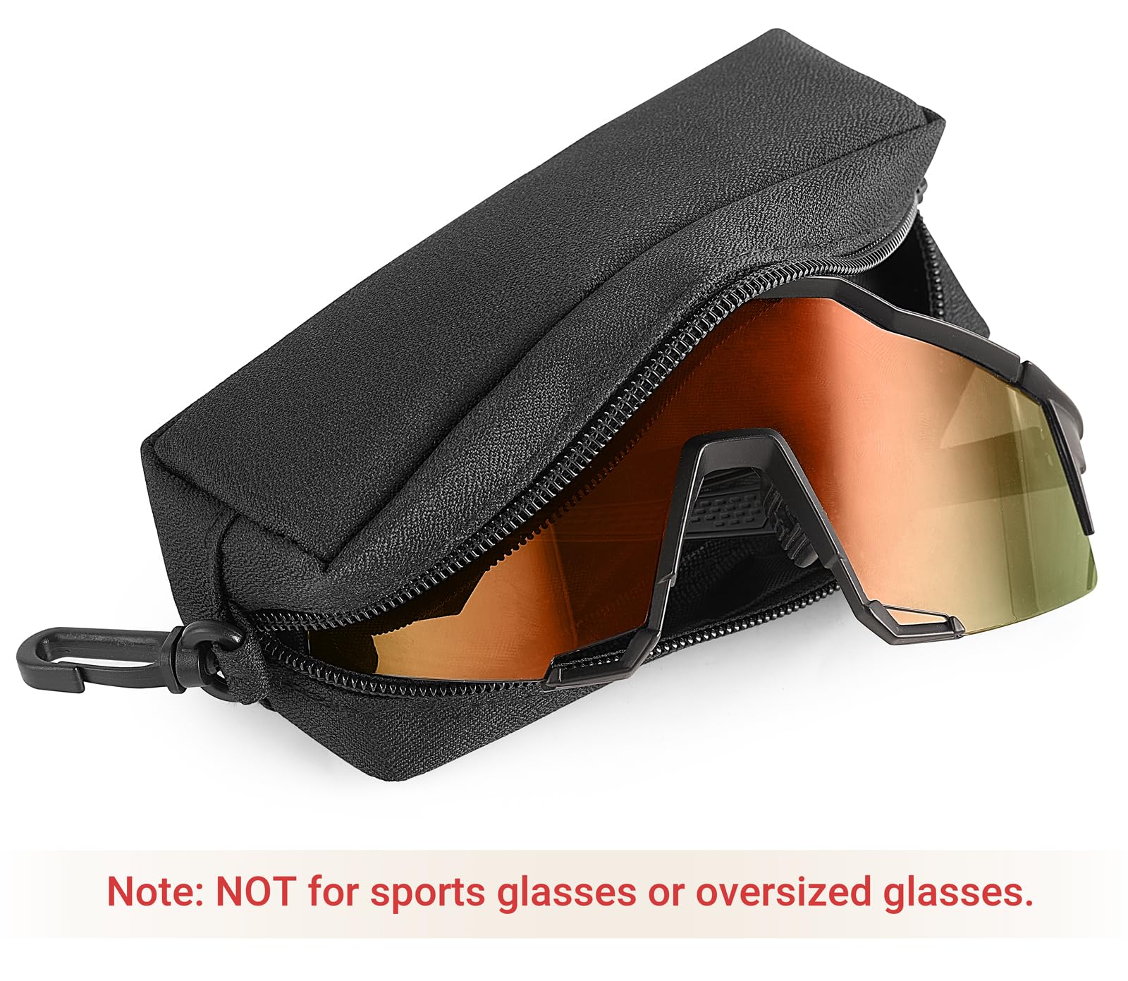 Mkono Double Glasses Case Soft Eyeglass Case Sunglasses Travel Case Organizer Portable Reading Glass Pouch Bag with Clip Zipper and Cleaning Cloth for Women Men