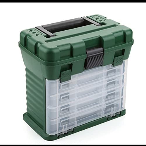 JKUYWX Big Fishing Plastic Tackle Box 6 Layer PP+ABS Handle Wateproof Gear Storage Lure Carp Rock Fishing Accessories