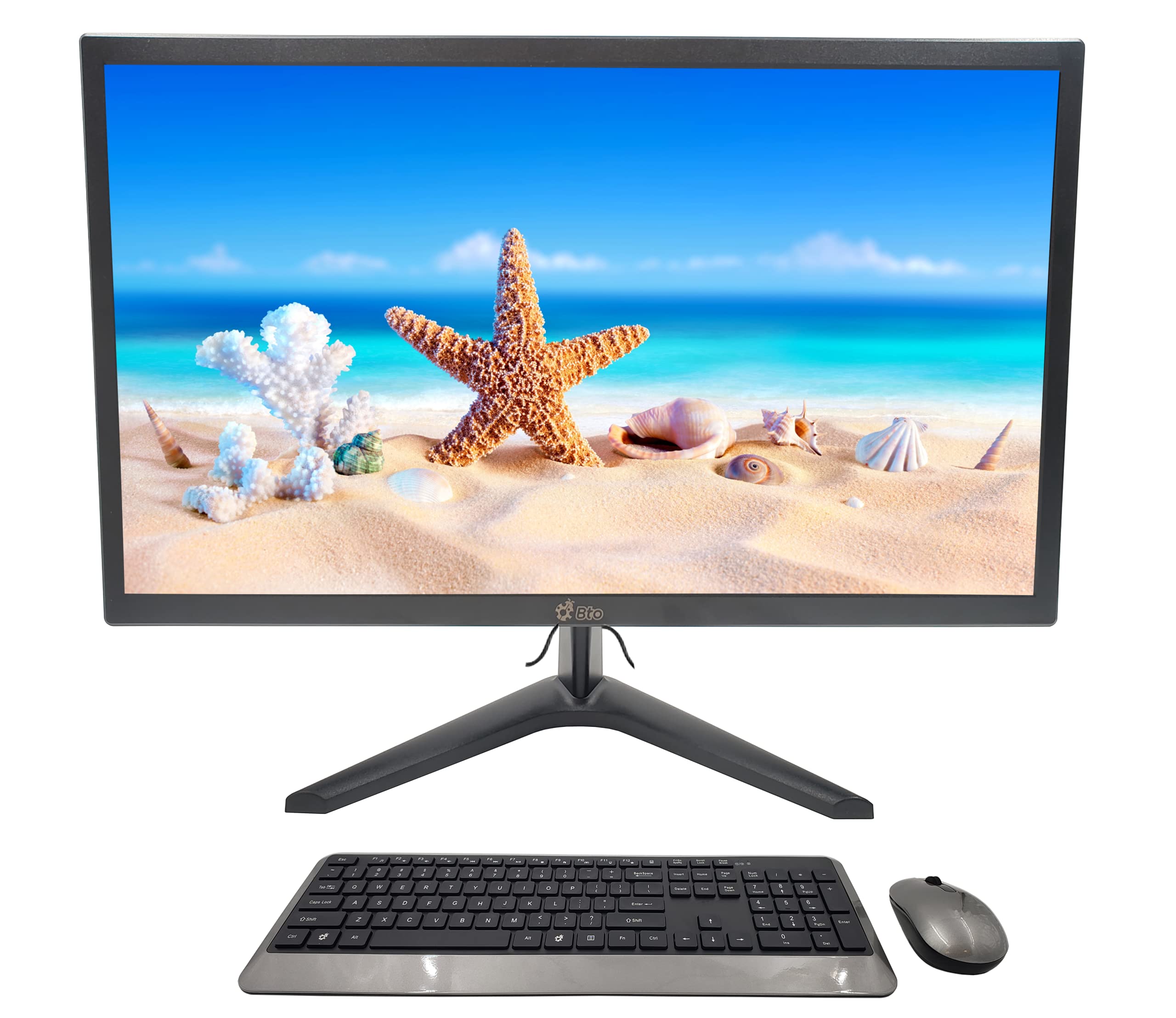 Lenovo All in one Tiny Computer Desktop PC, Intel Pentium J3710 Processor, 8GB Ram, 500GB Hard Drive, New 19 Inch Monitor, Wireless Keyboard and Mouse, WiFi/Bluetooth, Windows 10 (Renewed)