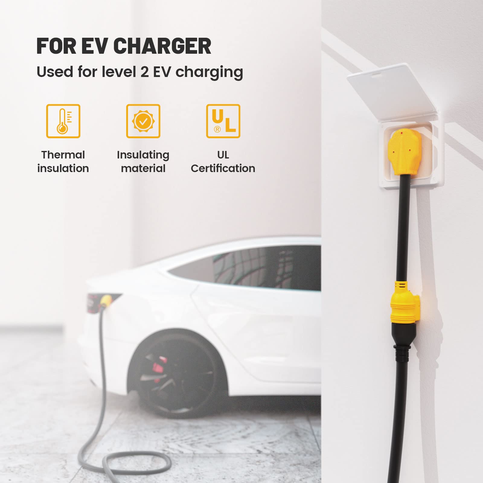 MECMO NEMA 14-50P to NEMA 6-20R for Tesla EV Charging Adapter with Surge Protector Breaker, 1FT 50A 14-50P RV/Generator/Range Plug to 6-15/20R Home Outlet with 20A Breaker