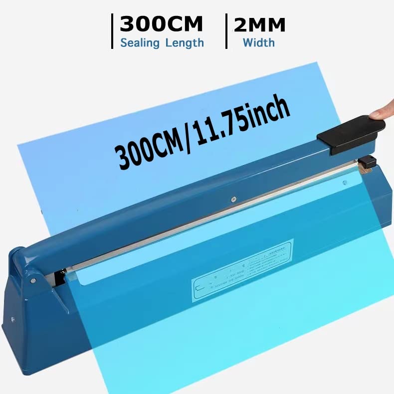 Impulse Heat Sealer Poly Bag Heat Sealer Sealing Machine Heat Seal Closer for Plastic Bags PE PP Bags with Extra Repair Kit (12 inch)