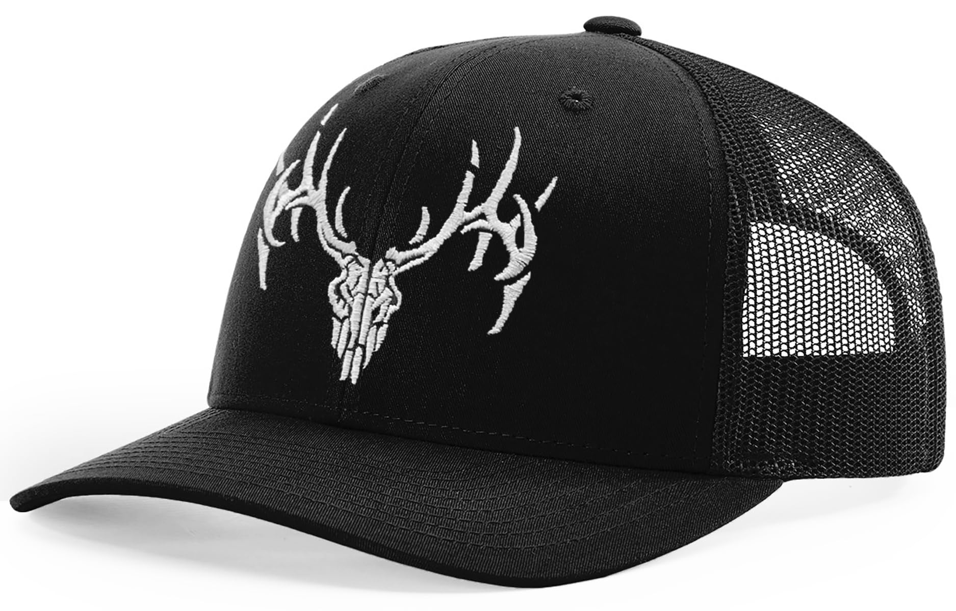 HORN GEAR Trucker Hat - Deer Skull Hat Edition (Charcoal/Black)