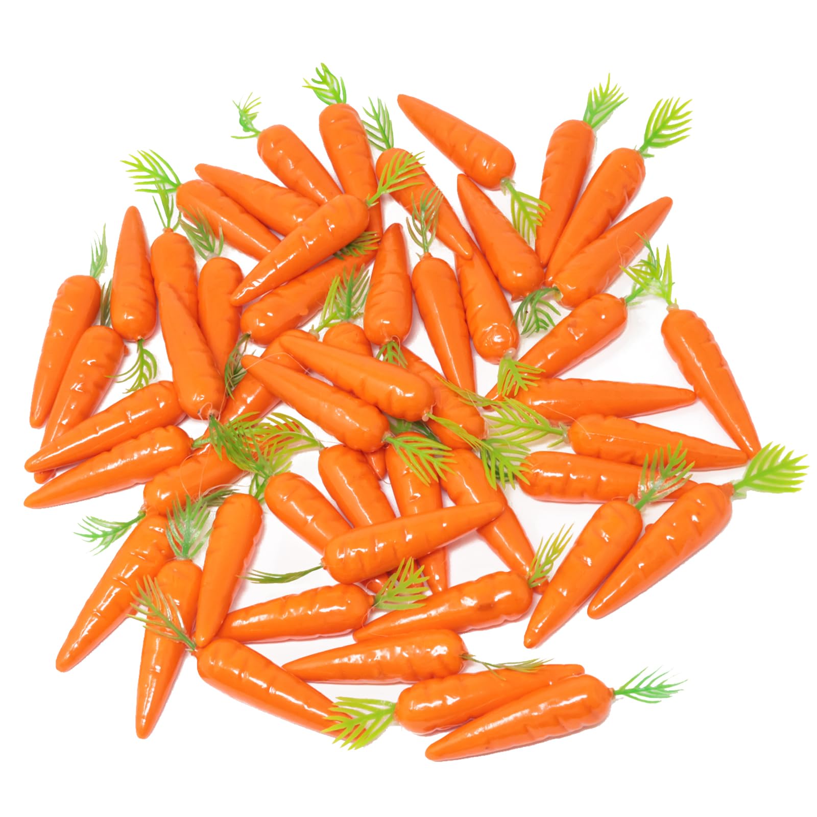 Honbay 50PCS Mini Artificial Carrots Ornament Foam Fake Small Carrots Models Decorative Bunny Carrots Vegetable for DIY Crafts Easter Party Home Decoration Photo Props