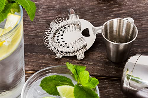 LexiHome 16 Pc Cocktail Making Set, Bartender Kit, Cocktail Shaker Gift Set, Bar Accessories, Drink Tool Kit with Drink Shaker, Hawthorne Strainer, Bar Spoon, Bottle Opener, Tin Shot Glasses, & More