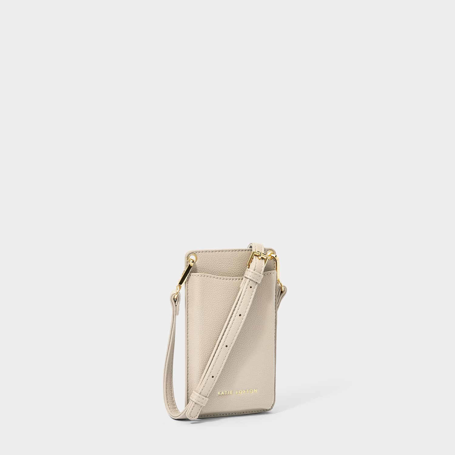 KATIE LOXTON Bea Small Womens Vegan Leather Adjustable Strap Crossbody Card Cell Phone Holder Bag Taupe
