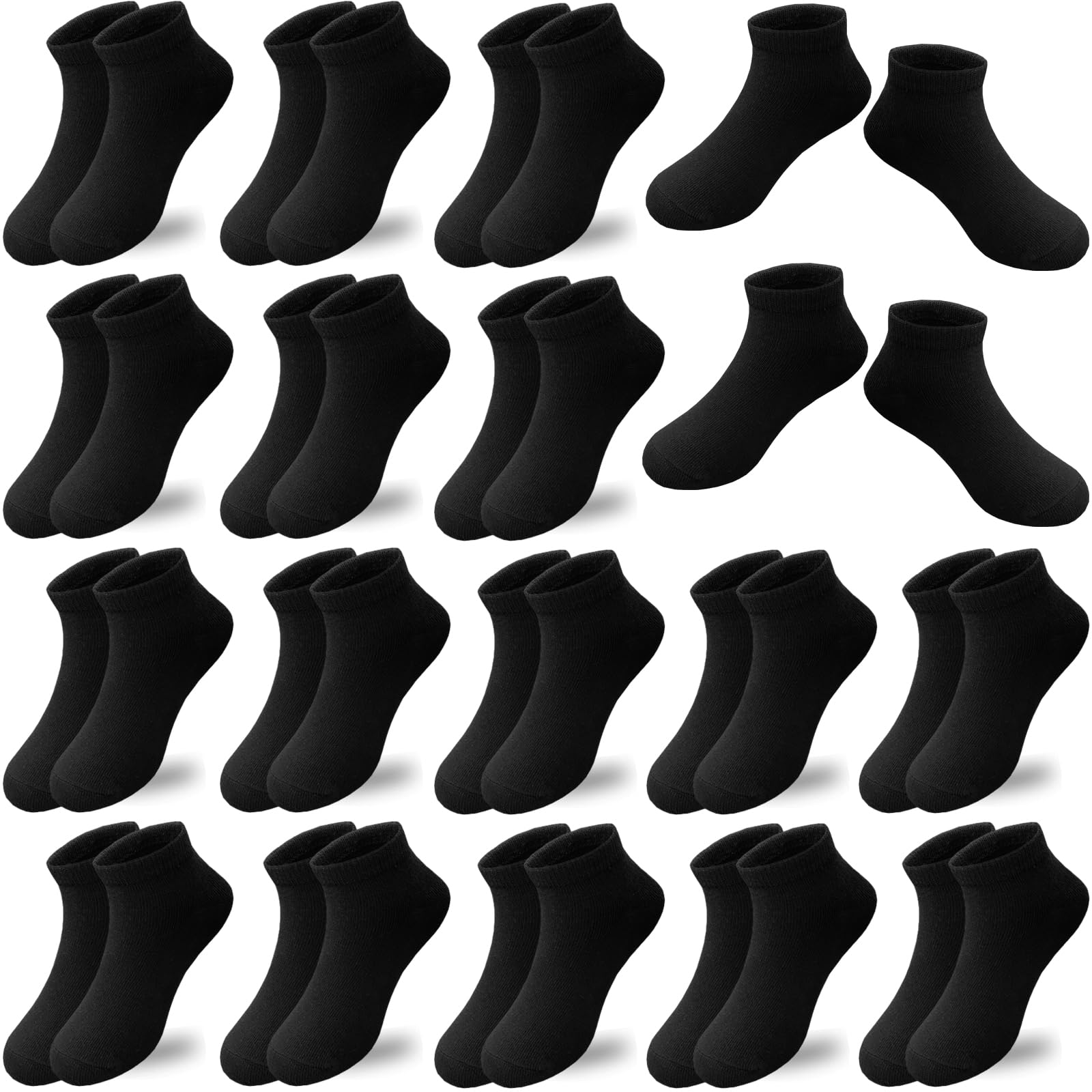 JAMEGIO 18 Pairs Kids' Ankle Socks Low Cut Half Cushion Sport Ankle Socks Boys Girls(2-4 Years)