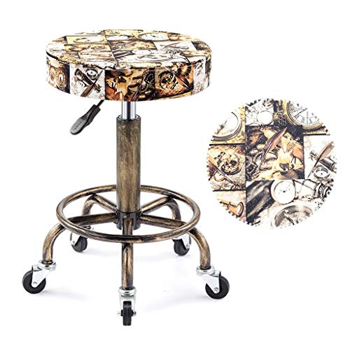 MNB Hairdressing Stool, Special Pulley Stool for Beauty Salons, Barbershop Hairdressing, Manicure, Hair Cutting Rotating Stool (Color : B)