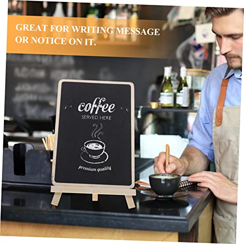 Holibanna 5pcs Blackboard Wooden Easel Small Easel Tabletop Chalkboard Signs Standing Easel Wooden Menu Board Mini Chalkboard Sign Wedding Signs 20x Boxwood Vertical Writing Board