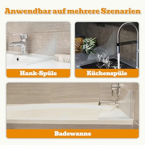 Honitra 2Pcs Shower Splash Guard, Self- Adhesive Transparent Shower Water Guard, Bath Corner Water Splash Guard to Keep Water in Shower, Tub Splash Guard