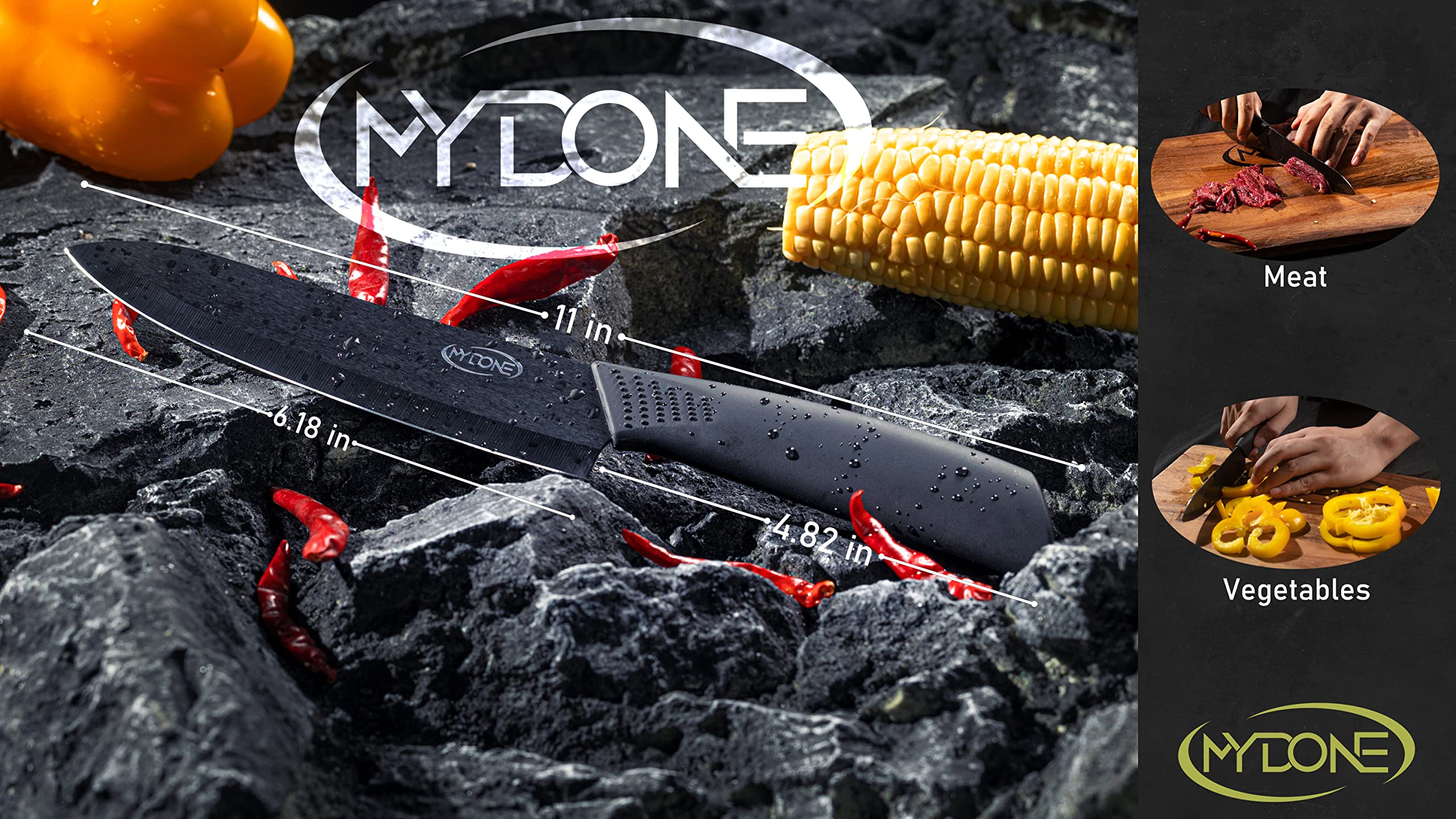MYDONE Ceramic Chef Knife With Sheath Cove 6-Inch,Kitchen Knife,Bread Knife,Paring Knife,Kitchen Accessories,Kitchen Essentials,Camping Accessories