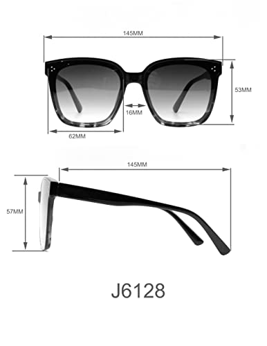 Jessica Simpson Womens J6128 Retro Square Sunglasses With Uv400 Protection. Glam Gifts For Her, 62 Mm, Black Tortoise, 62 Mm US