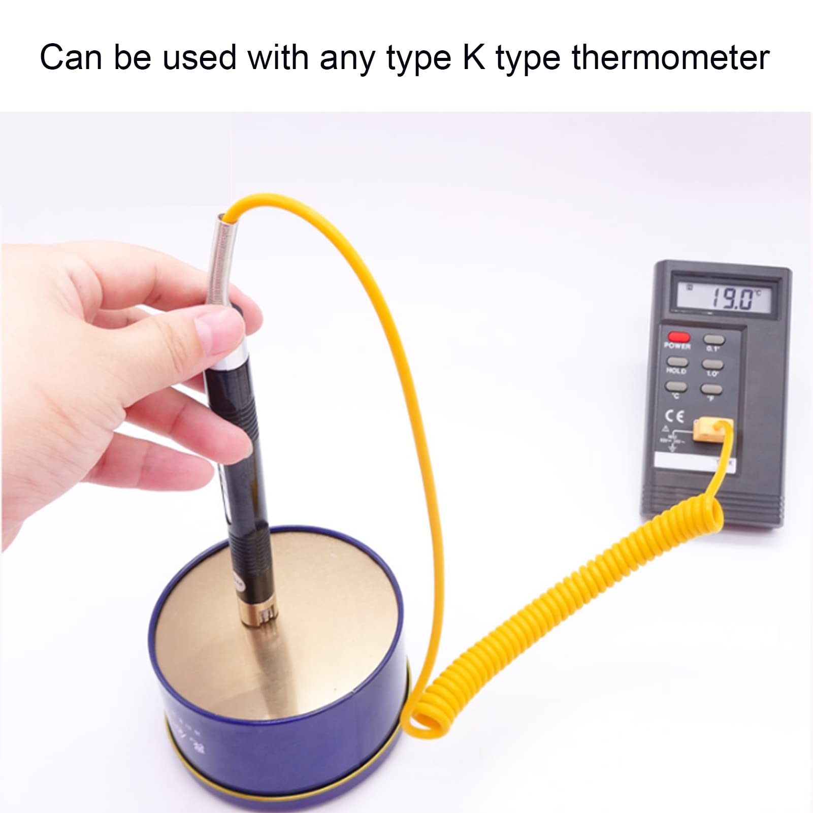 K Type Handheld Outside Thermocouple Probe NR 81531B Straight Shank Thermocouple Probe Replacement 5 Seconds Response -50-500℃