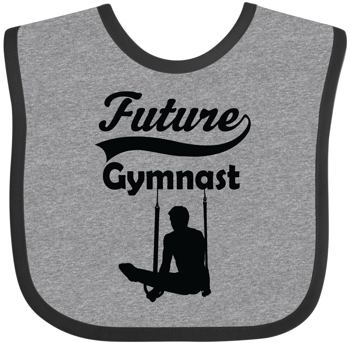 inktastic Future Gymnast Baby Boy Baby Bib Heather and Black 3fb05