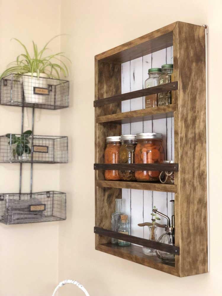 Mansfield Cabinet No. 103 - Solid Wood Spice Rack Cabinet Aged Barrel/Khaki Green