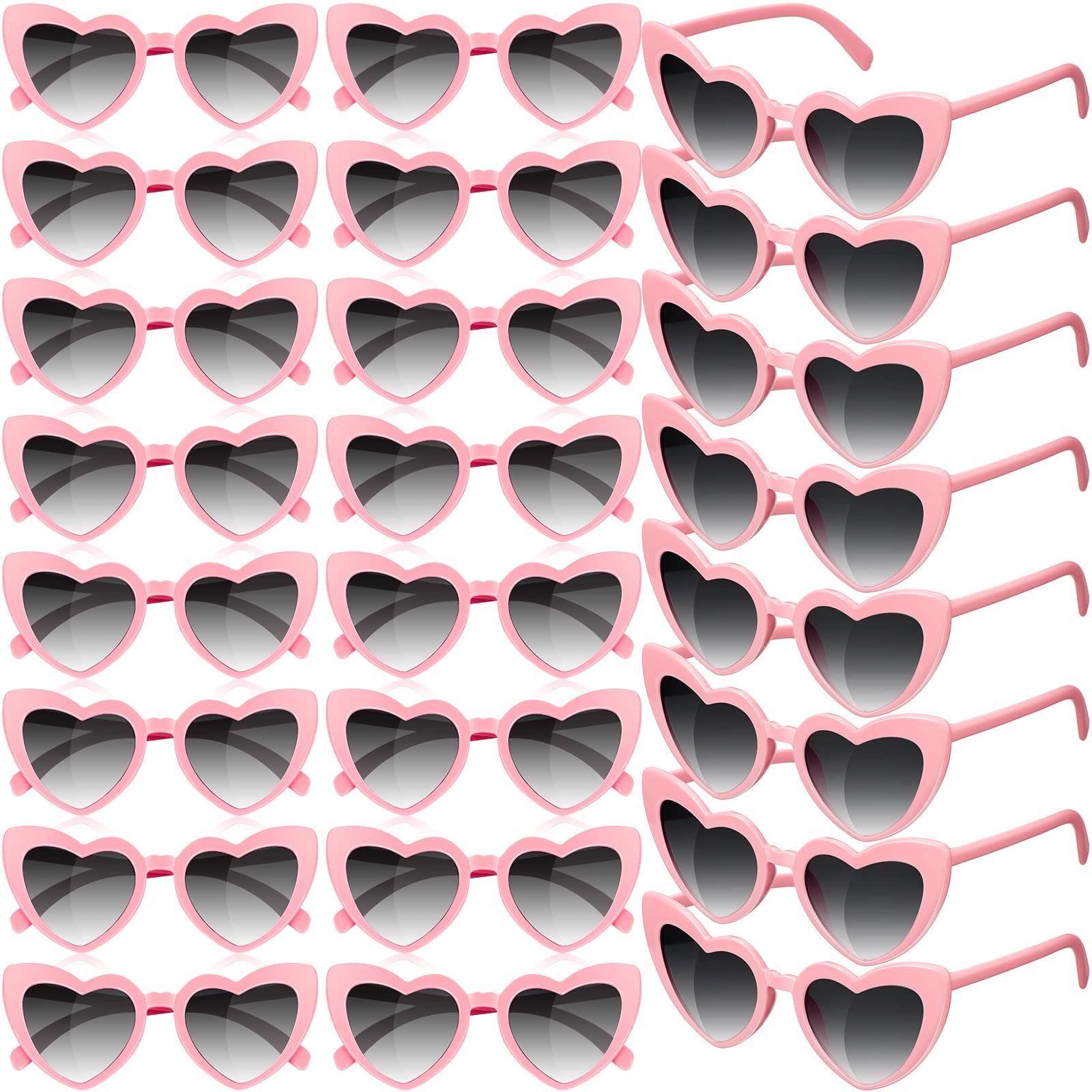 Konohan 24 Pairs Retro Heart Shaped Sunglasses for Women Vintage Heart Sunglasses for Party Bachelorette Gift Favors