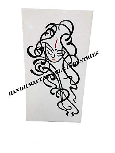 Marble Inlay Wall Decor Panel, Modern Inlay Furniture, Lady Face Black Onyx Pietra Dura Design, Gift For Modern Art Lovers