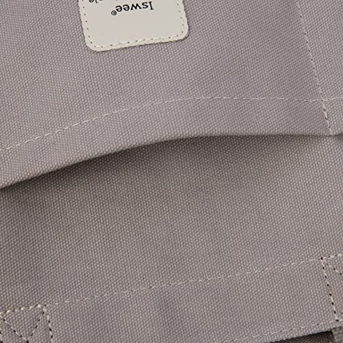 Iswee Tote Bags for Women Canvas Crossbody Bag with Pockets Zipper Top Handle Handbag Ladies Shoulder Work Bag(Grey)