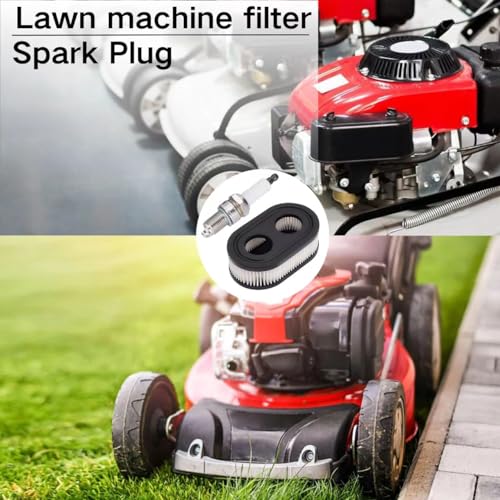 Lawn Mower Air Filter Set Spark Plug Compatiable with Troy-Bilt TB110 TB115 TB200 TB230 TB330 TB370 Walk Behind Lawn Mower