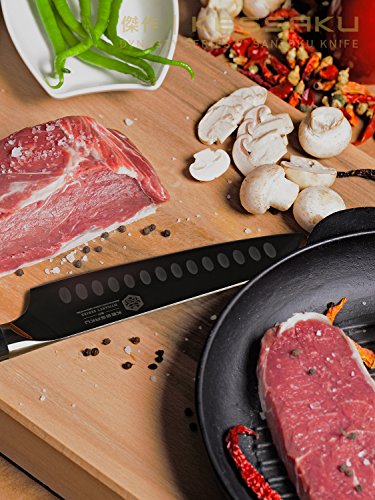 KESSAKU 4 Knife Set - Dynasty Series - Forged ThyssenKrupp German High Carbon Steel - 8-Inch Chef, 7-Inch Santoku, 5-Inch Utility, 3.5-Inch Paring