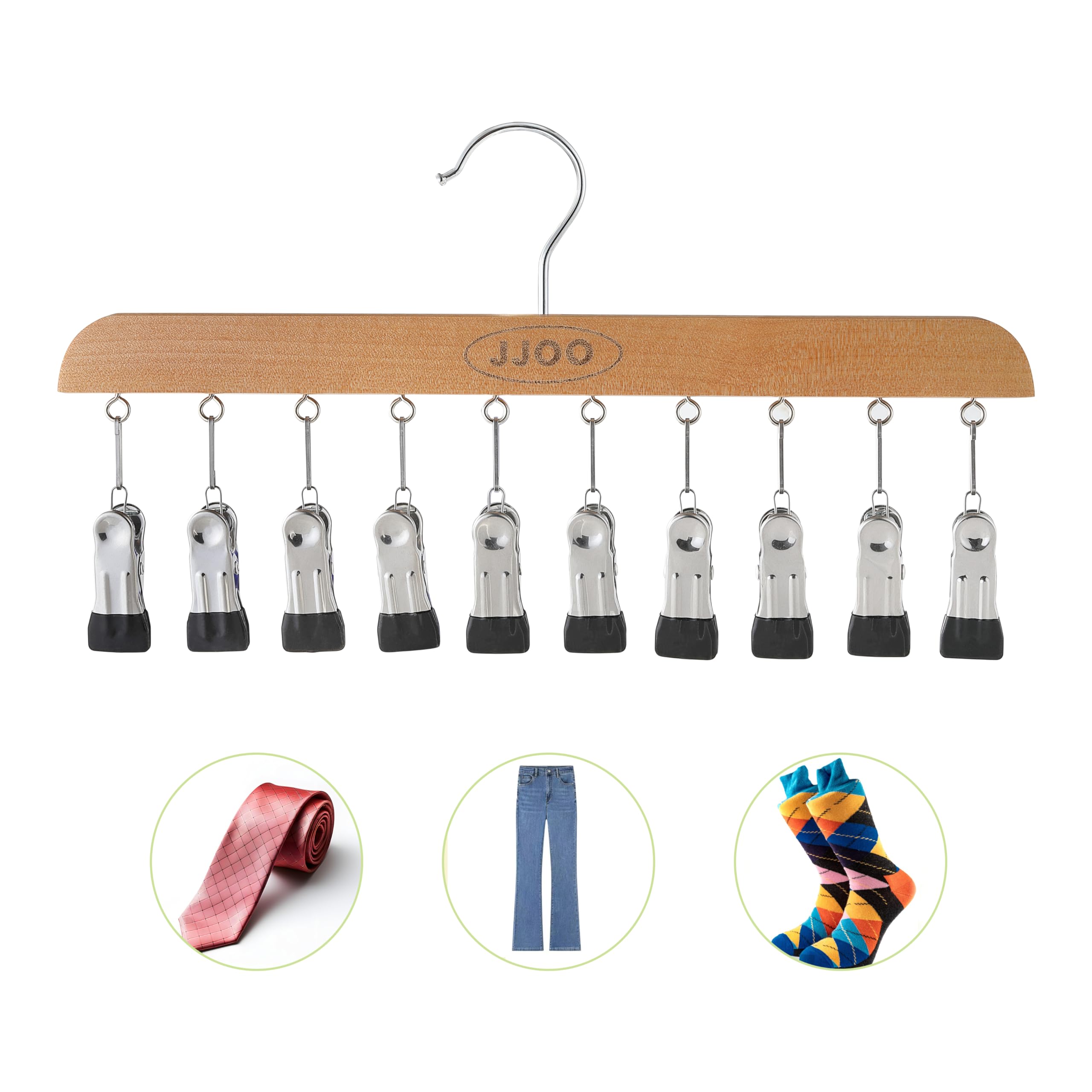 Legging Organizer for Closet Hanging, Pants Hangers with Clips Holds Up to 10 Leggings, Space Saving & 360 Rotaing Desin, Great for Jeans, Hats, Shorts, Socks (1Pack)