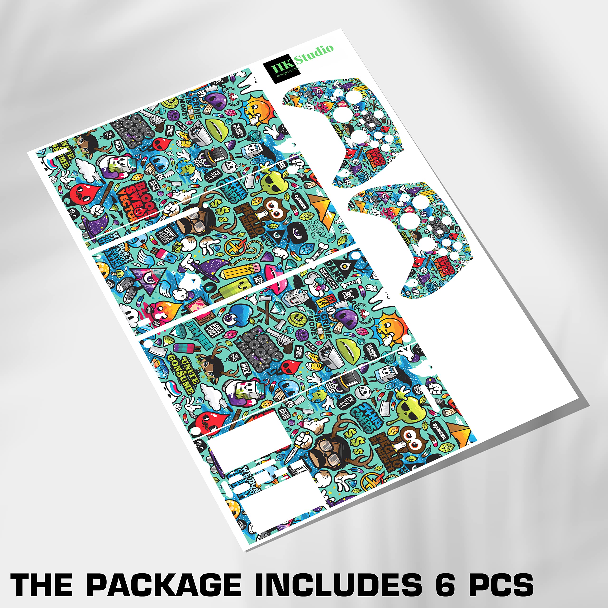 HK Studio Sticker Bomb Decal Skin to Cover X-Box Series X with No Bubble, Waterproof, Full Protection - Including 2 Controller Skins and Console Skin