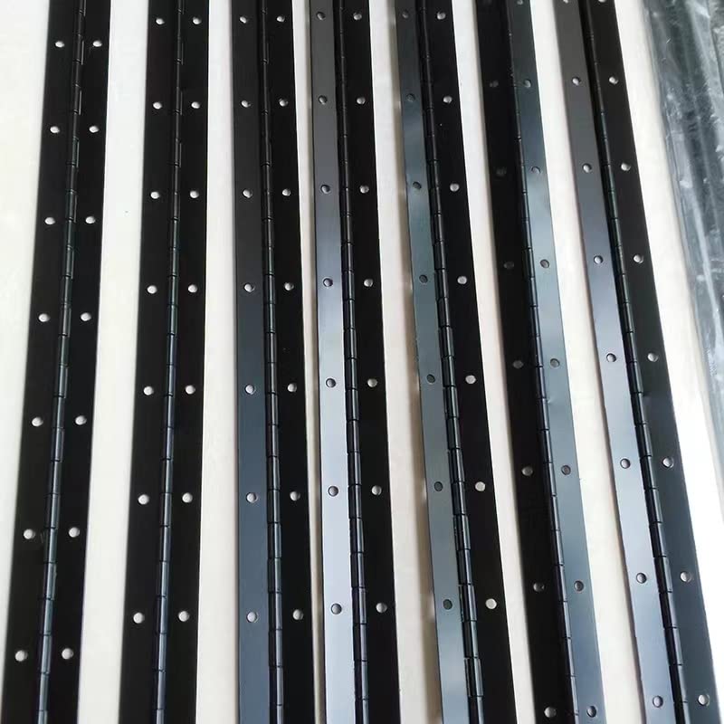 HyPROM Piano Hinge Black Heavy Duty Continuous & Piano Hinges,4PCS 12Inch Stainless Steel Piano Hinges Folding Door Butt Hinge,0.04" Thickness 1.2”Open Width for Boats Cabinets Storage Box with Screws