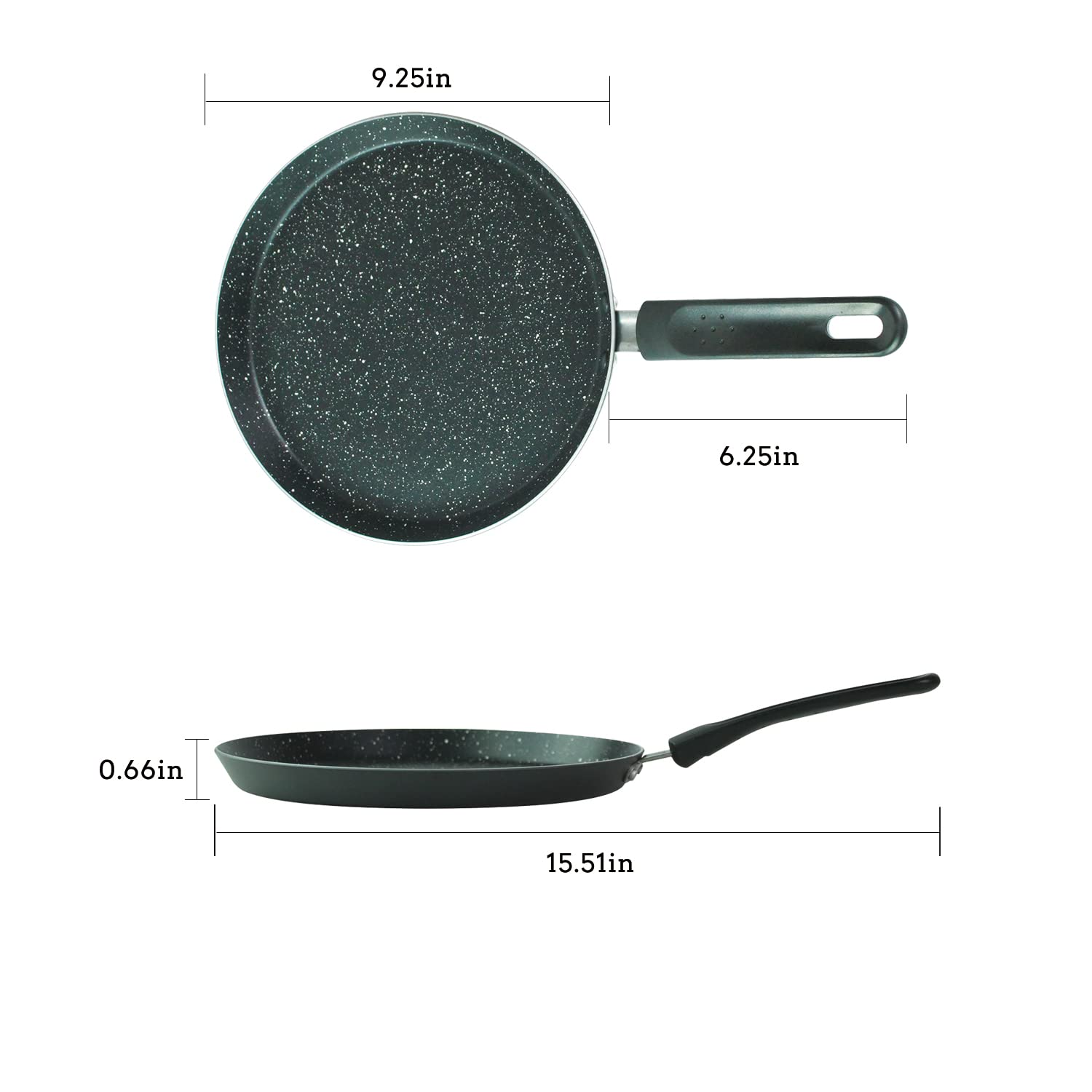 LECOOKING Nonstick Dosa Pan, Comal Para Tortillas, Non-Stick Pancake Griddle Compatible with Induction, also for Crepes.9.5 inch