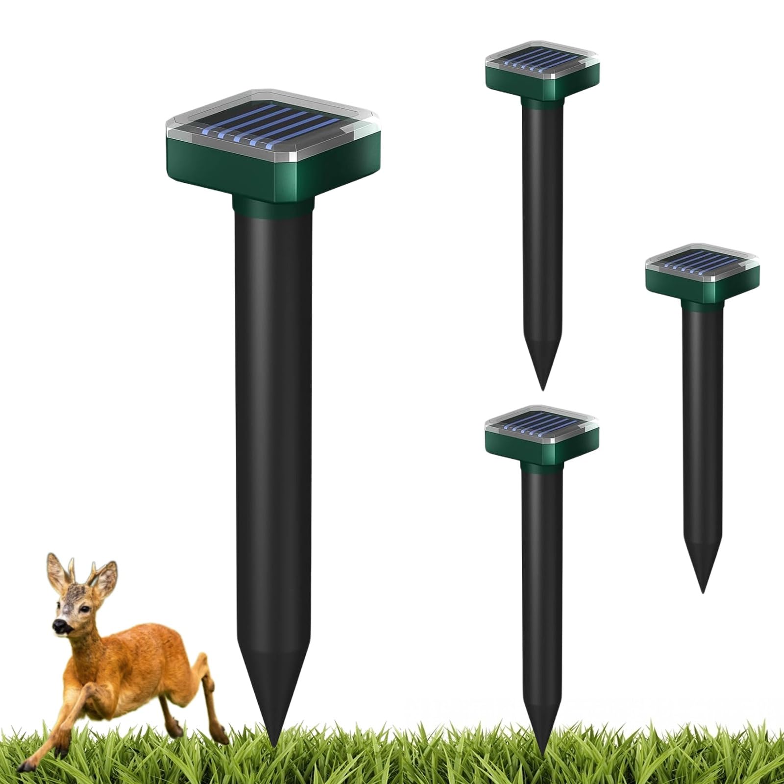 INENNT Deer Repellent Devices,4 PCS Solar Deer Repellent Devices,Deer Repellent,Deer Repellent Devices for Garden,Deer Repellent for Plants,Deer Deterrent Devices Outdoor,Sonic,Waterproof
