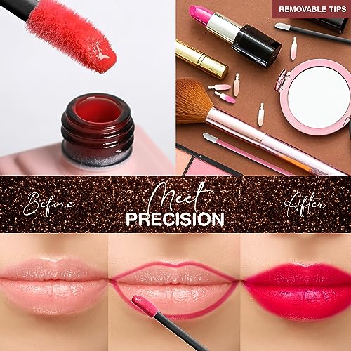 Lip Applicators Disposable 200 Pcs - Disposable Lip Wands Made with Soft Bristles, Disposable Lip Brushes for Lipstick, Perfect for Lips, Eyes and Makeup Applications