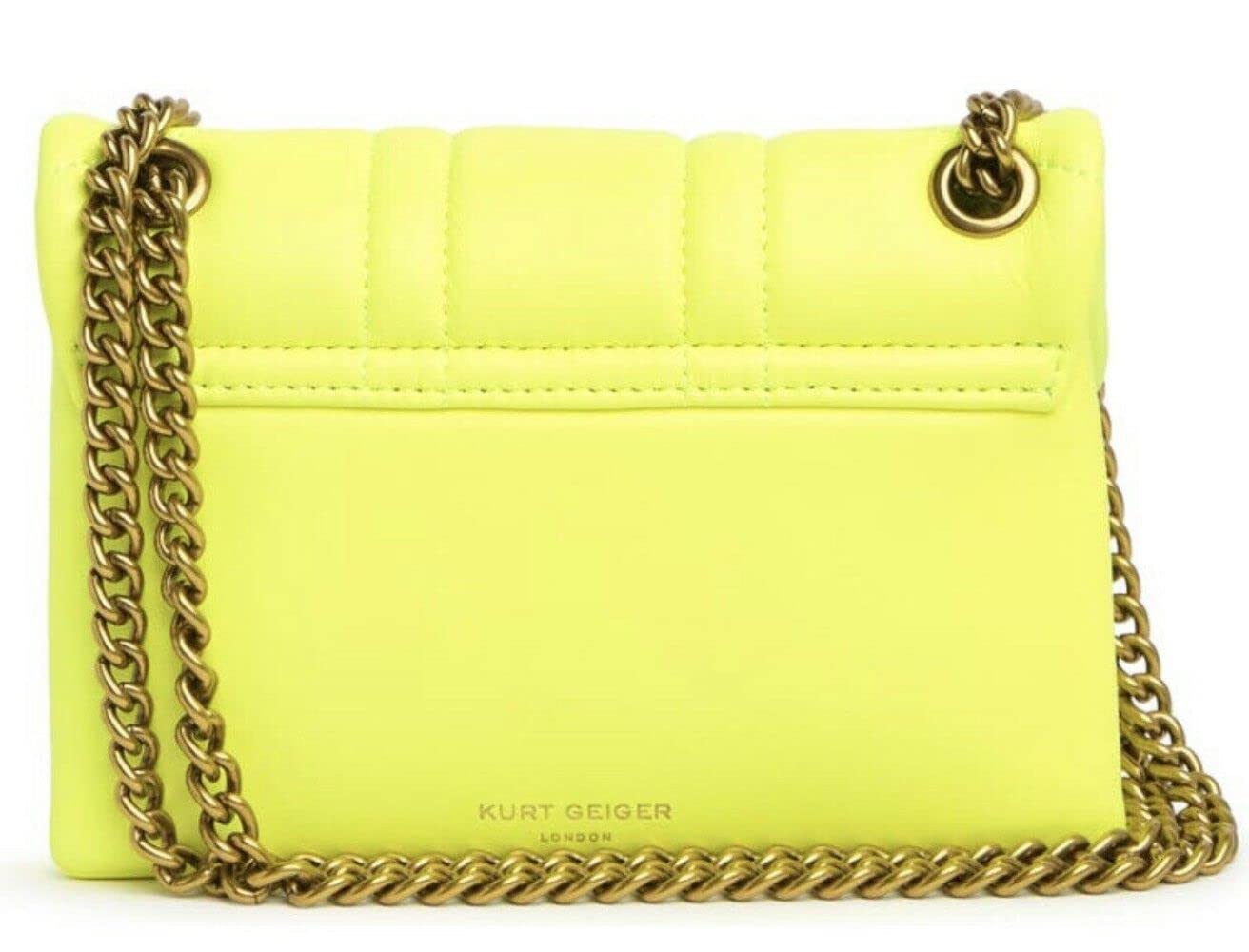 Kurt Geiger Women’s Mini Kensington Union Jack Quilted Leather Crossbody, Yellow