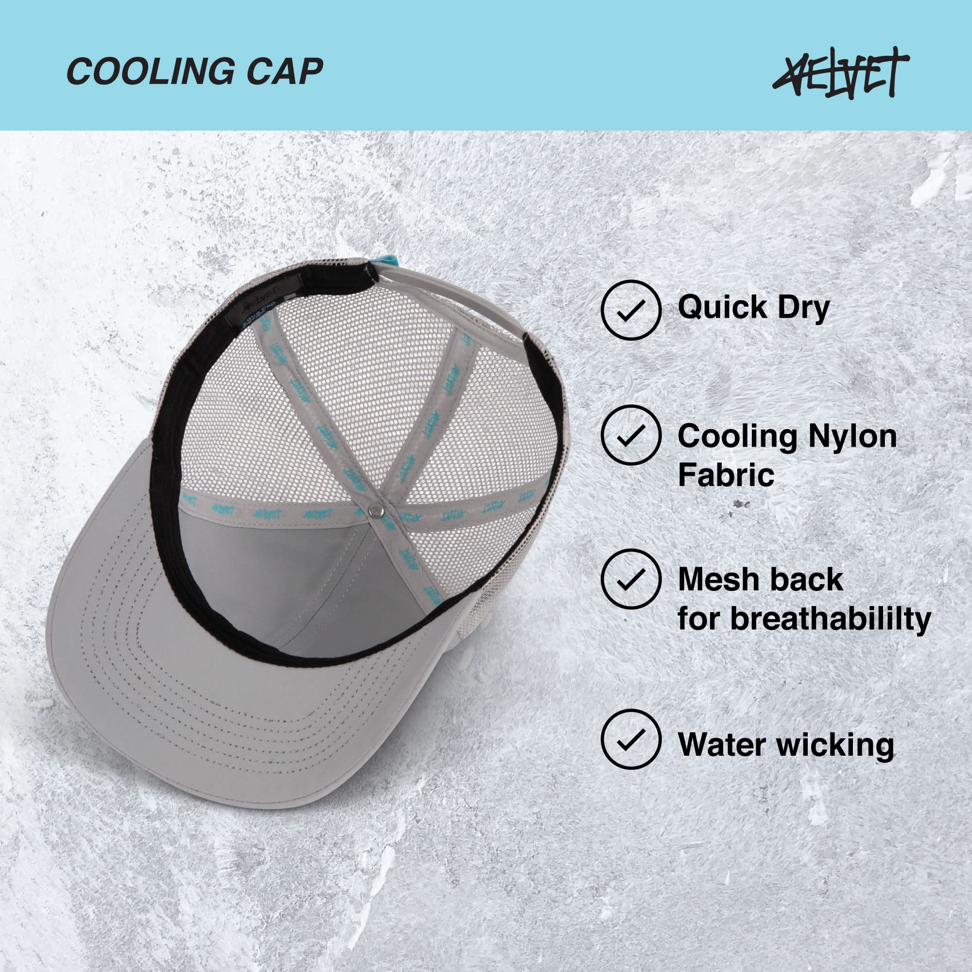 Hydro Waterproof Trucker Men's Hat, Performance Water Proof Floating Snapback Baseball Cap for Boating, Golf, Gym, Lightweight Headwear with Sweat Resistant Band. One Size Fits All, Unisex Gray