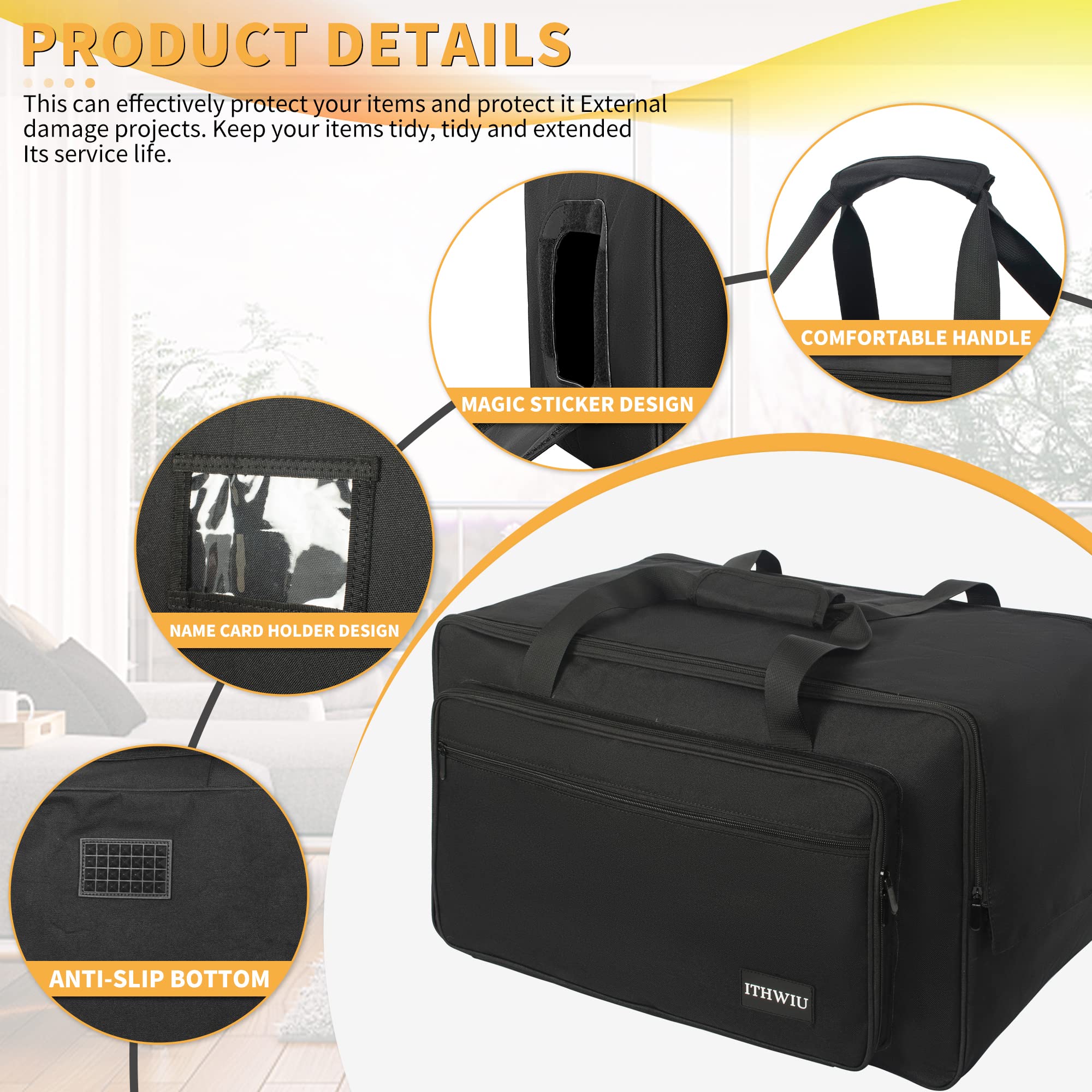 ITHWIU Speaker Tote Bag for Compact 10" Speaker Cabinets; Heavy-Duty Fits QSC K10, Yamaha DXR10 and more (IT-TOTE10), Black