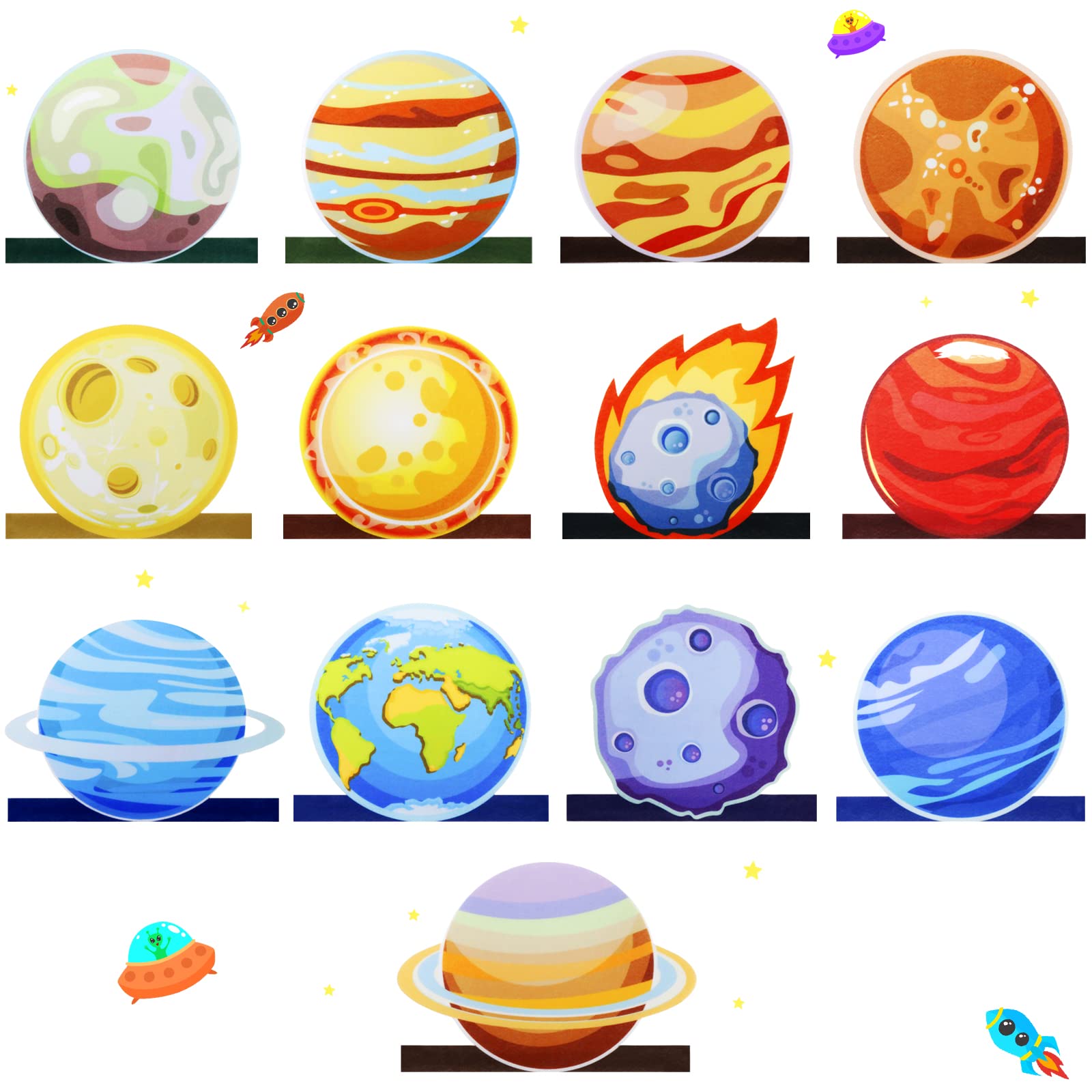 iROLEWIN 13 PCS Solar-System-Planets-Headbands for Toddler-Kids Outer Space-Party-Favors Hats Preschool Early Learning Interactive Storytelling Play Kit Gift for Boys Girls