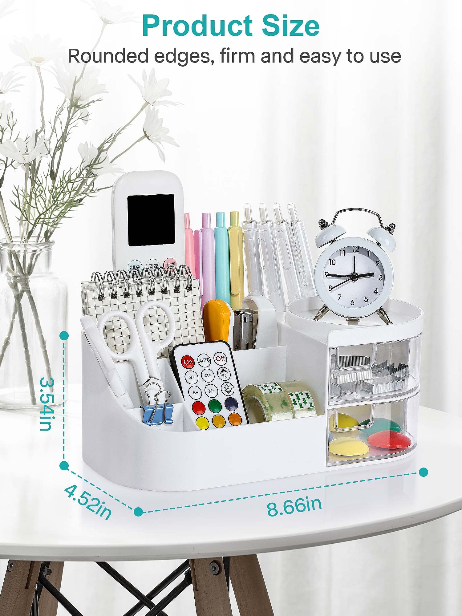 Makeup Organizer with Drawer,Small Desk Organizer Vanity Bathroom Cosmetic Storage for Brushes, Eyeshadow, Lotions, Lipstick, Nail Polish and Office Supplies Accessori