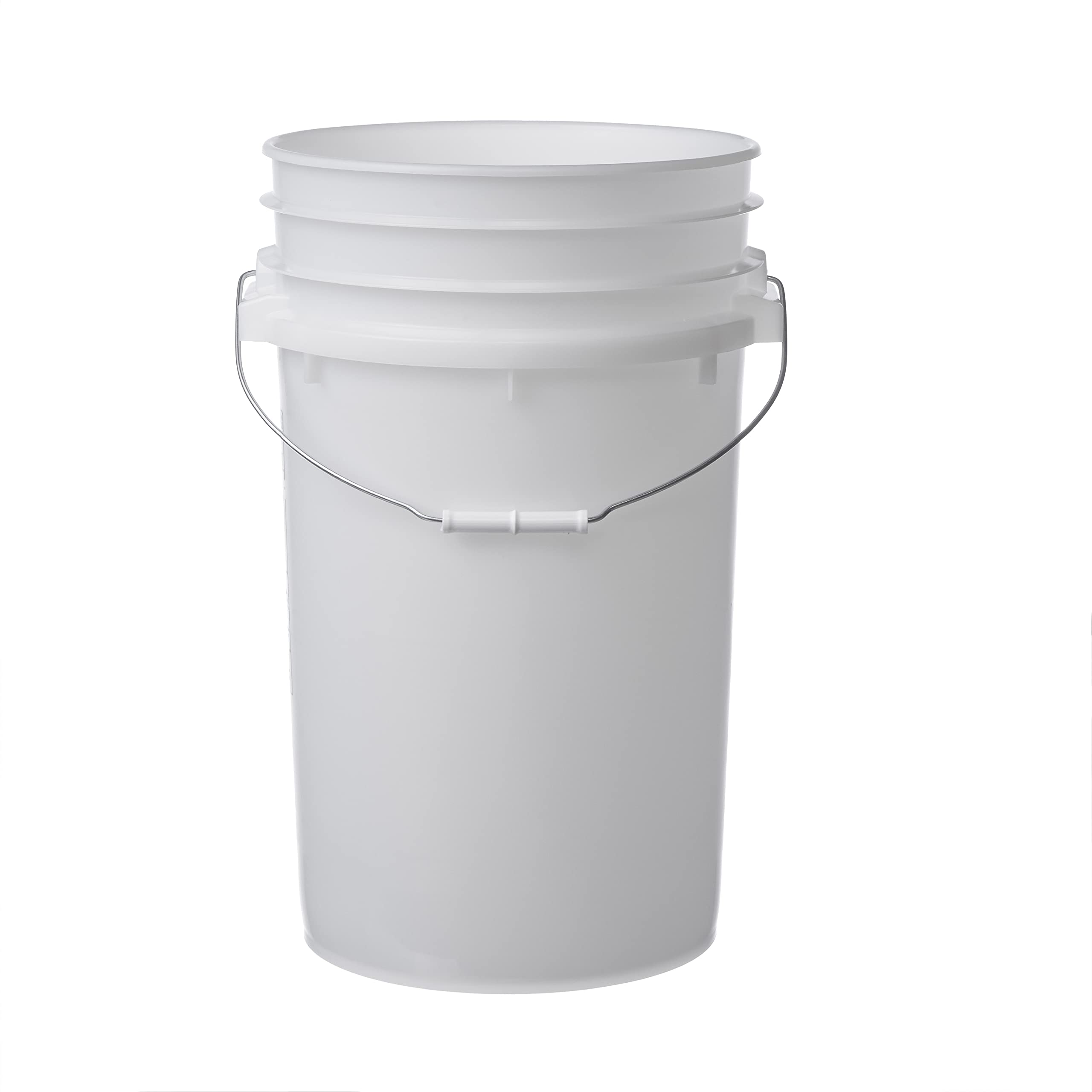 Letica Premium 7 Gallon Bucket, HDPE, Natural, 6 Pack