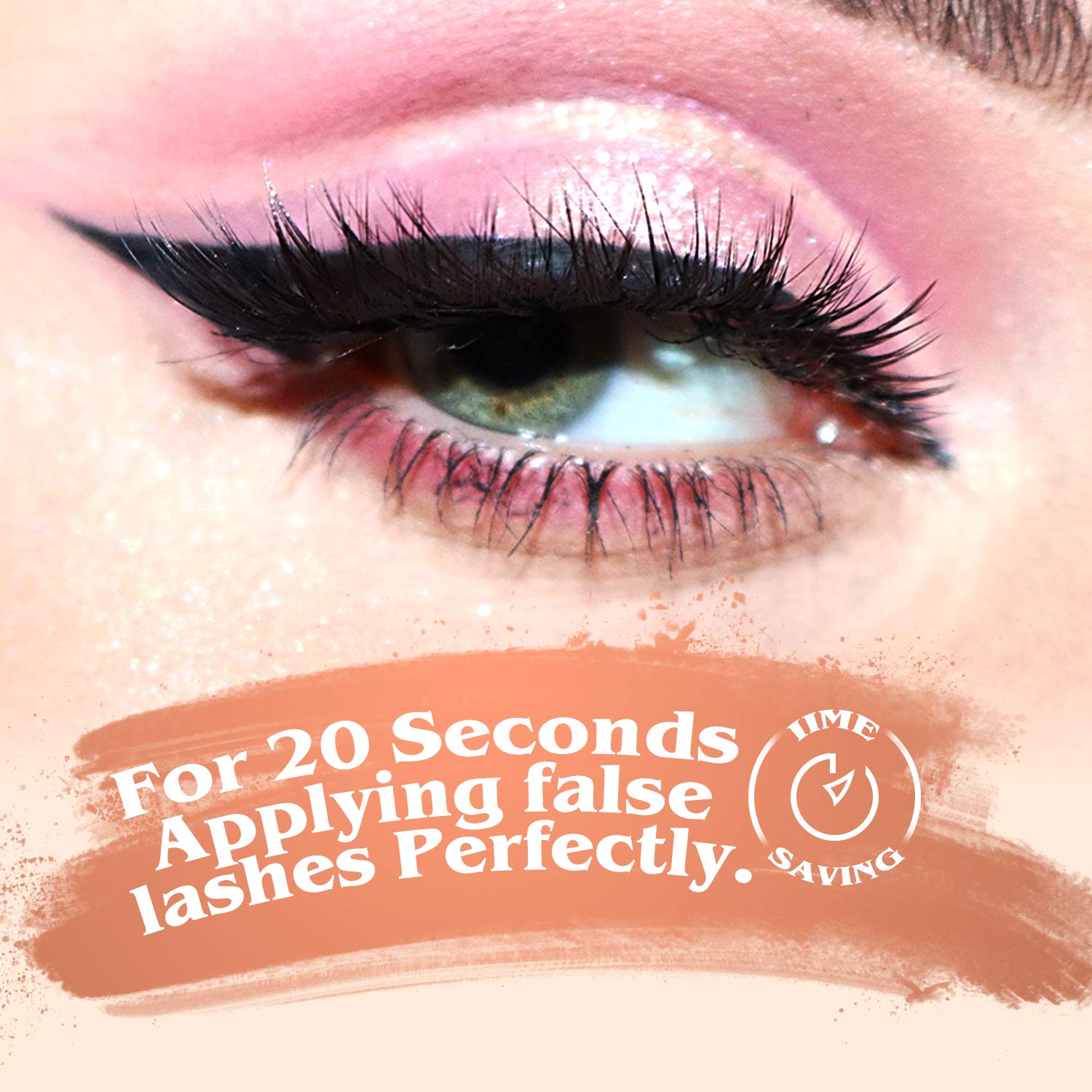 JIMIRE 2-in-1 Eyeliner Instead of Glue, Magic Eyeliner | Extra Strong Hold for False Eyelashes | No Magnet & No Glue Needed | Only for 20’s to Apply Lashes
