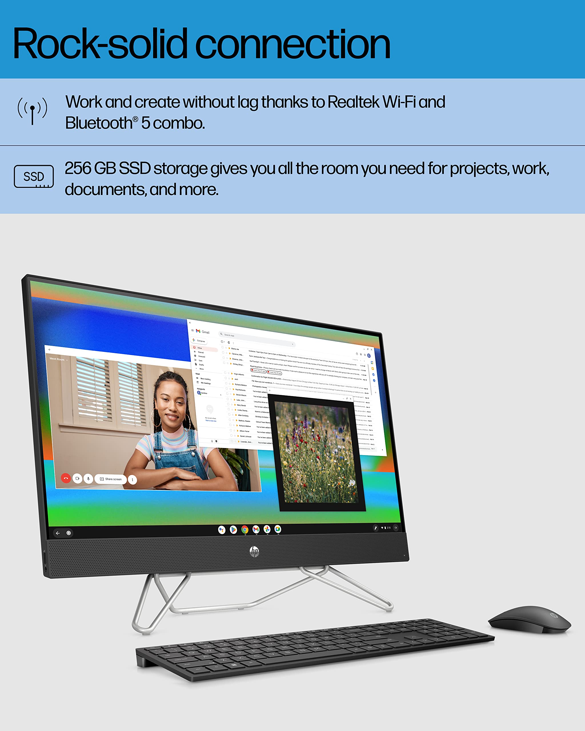 HP All-in-One Bundle PC, 27" FHD Micro-Edge Display, 12th Generation Intel Core i7 Processor, Iris X Graphics, 12 GB RAM, 256 GB SSD, Windows 11 Pro OS, Wi-Fi (27-cb1072, 2022) (Renewed)