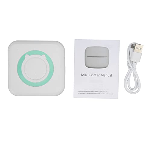 PSDLHMYQ Compact Pocket Thermal Printer Inkless Mini Bluetooth Printer for Photos Study Notes - Portable & Easy to Use Ecommerce (Green)