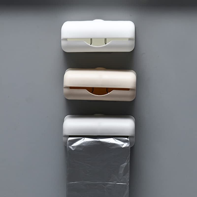 KinAndKen Wall Mounted Trash Bags Holder Storage Box Multi-Purpose Garbage Bag Dispenser Storage Box for Bathroom Kitchen