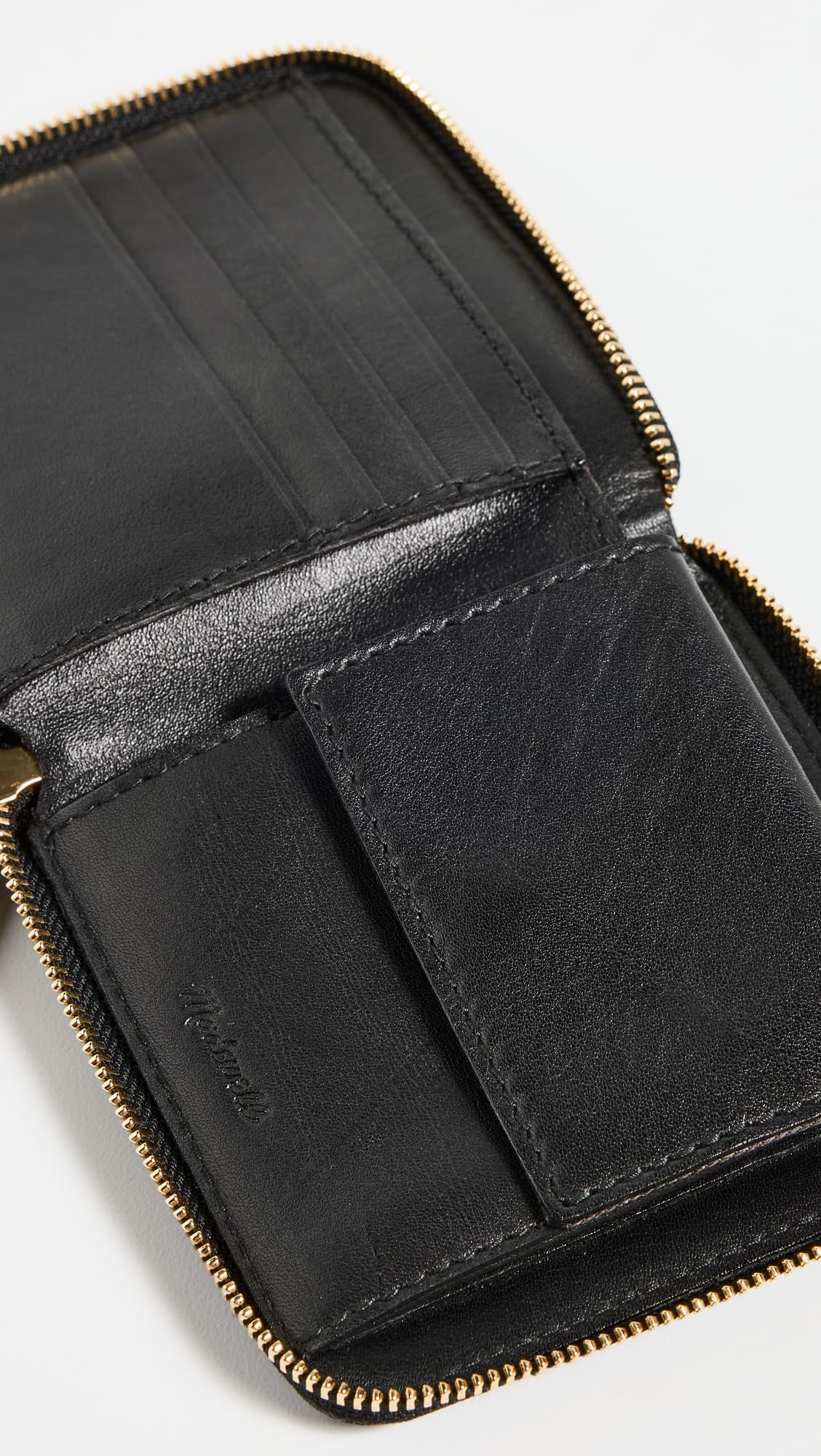 Madewell Women's The Zip Wallet in Leather, True Black, One Size