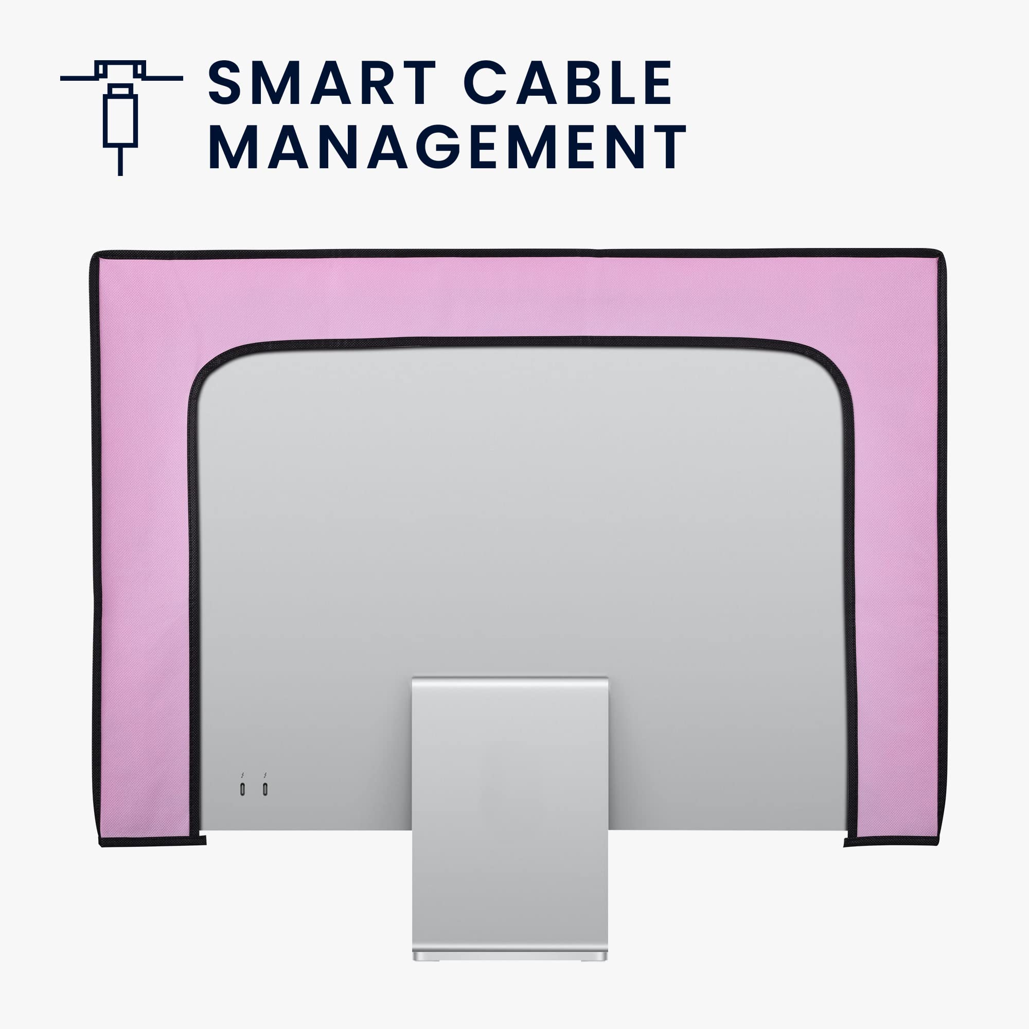 kwmobile Monitor Cover Compatible with 27-28" monitor - Dust Cover Computer Screen Protector - Dusty Pink