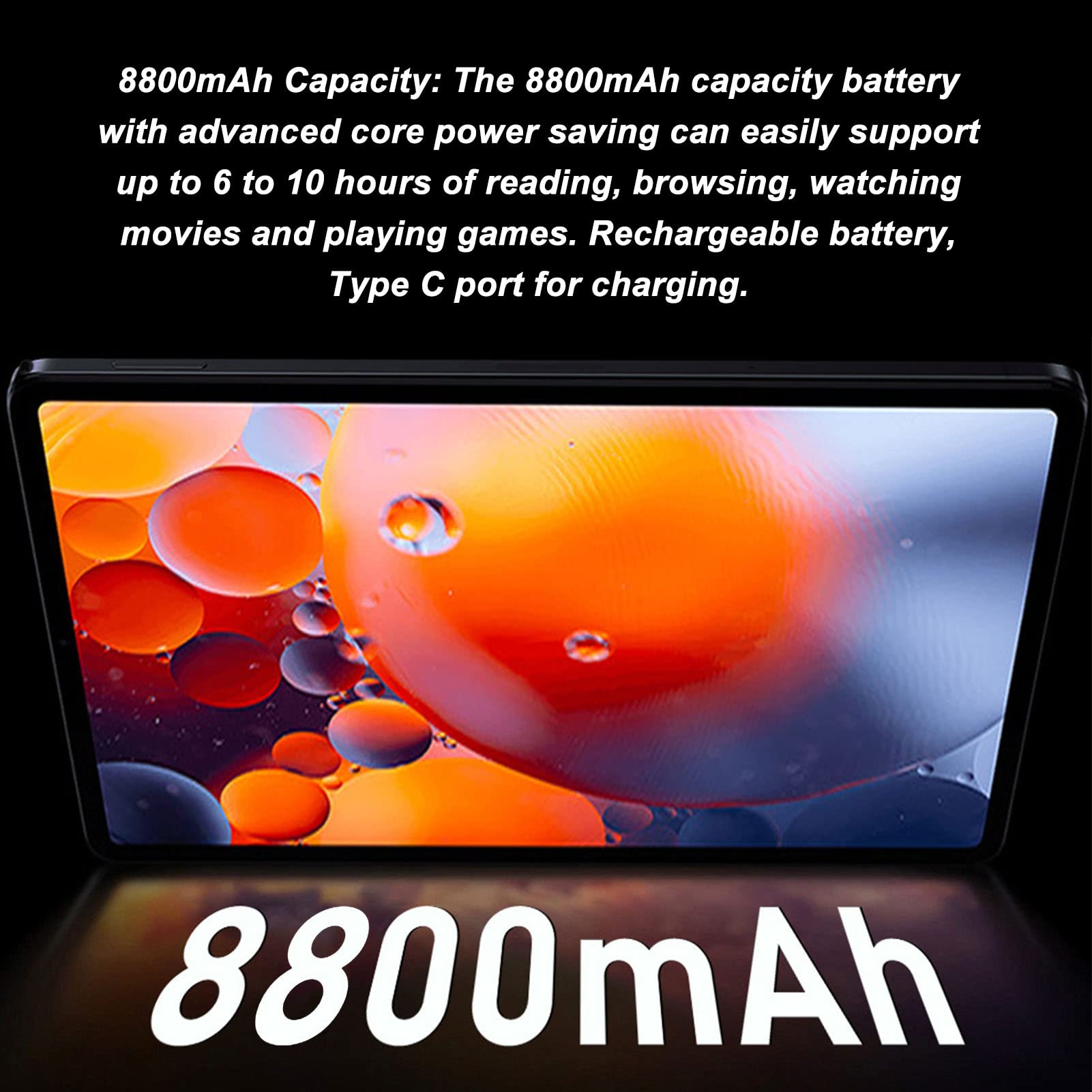 LBEC Kids Tablet, 10in Tablet for 12 Dual Camera MT6889 8 Core CPU for Study (US Plug)